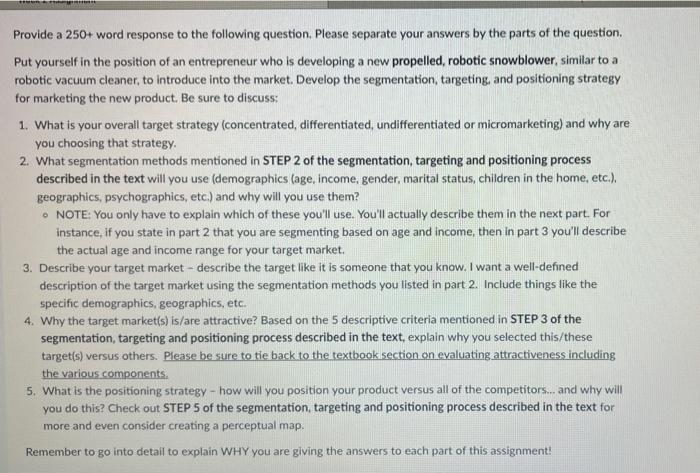 Solved FOUR & FO Provide a 250+ word response to the | Chegg.com
