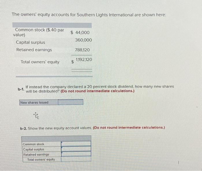 Solved The owners' equity accounts for Southern Lights | Chegg.com