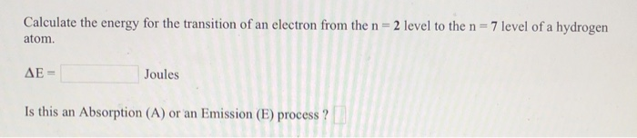 Solved Calculate the energy of an electron in the n= 6 level | Chegg.com