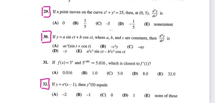 Solved 29. If a point moves on the curve x2+y2=25, then, at | Chegg.com