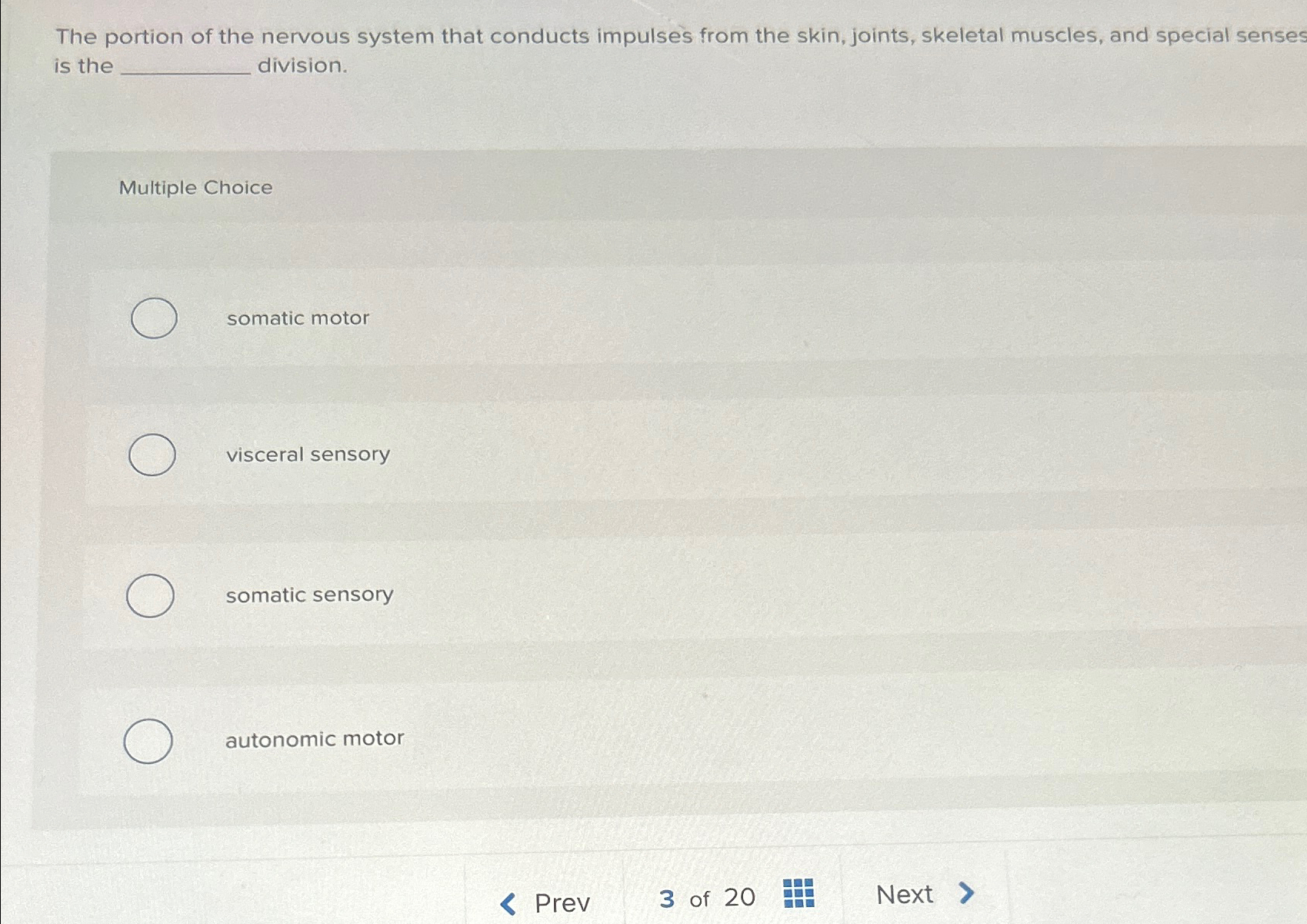 Solved The portion of the nervous system that conducts | Chegg.com
