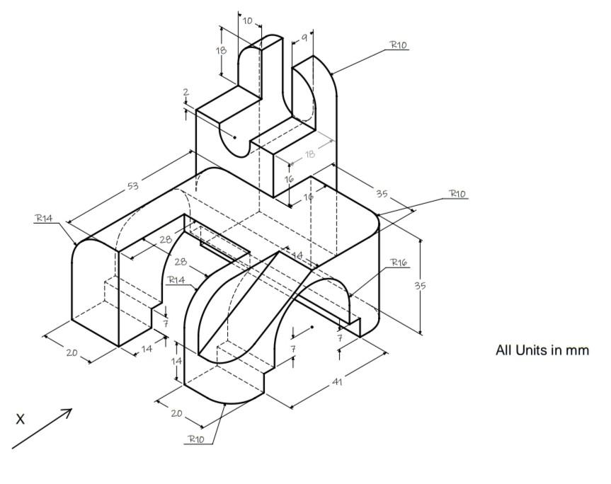 Solved Produce isometric view for this component using | Chegg.com