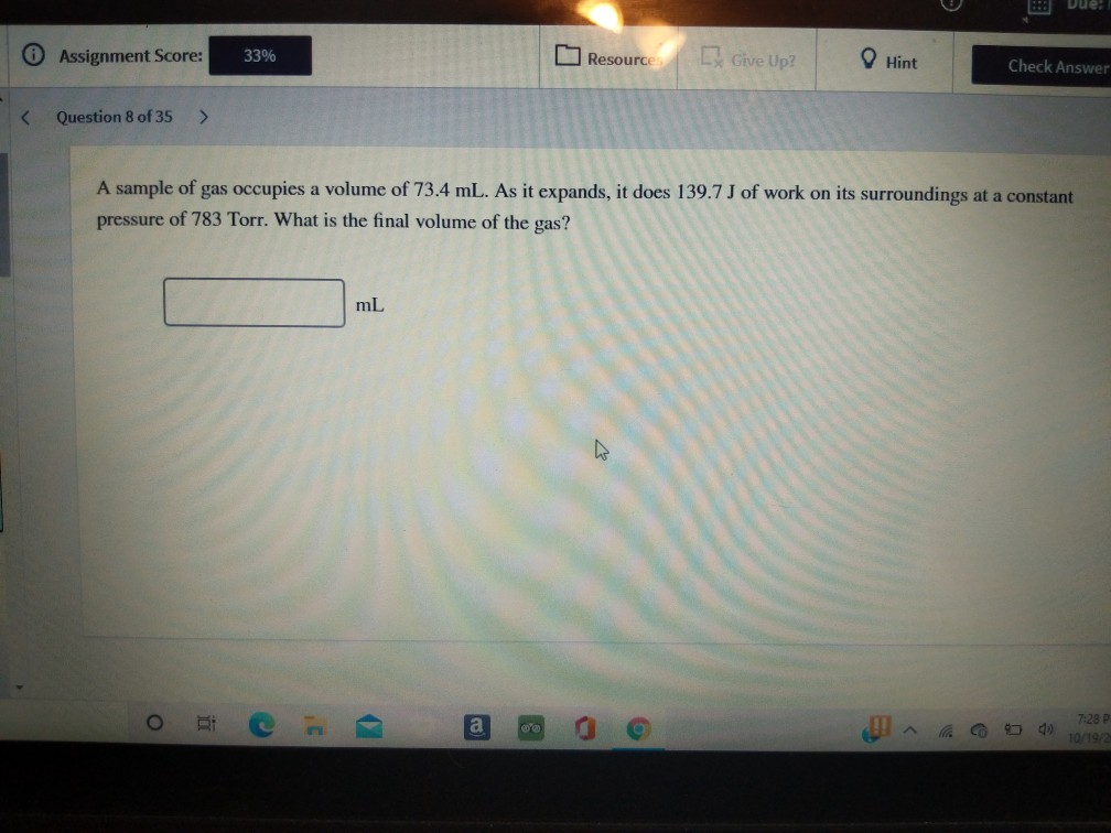 Solved Dues Assignment Score: 33% Resource Ex Give Up? Hint | Chegg.com