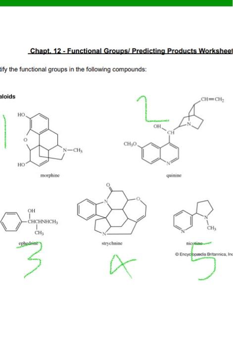 Solved Chapt. 12 - Functional Groups Predicting Products | Chegg.com