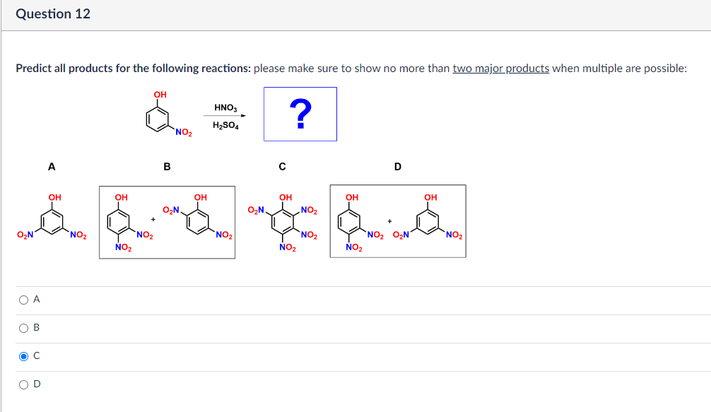 Question 12Predict all products for the following | Chegg.com