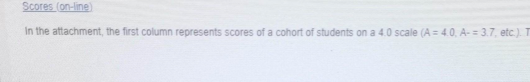 Solved In the attachment, the first column represents scores | Chegg.com