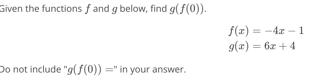Solved Given The Functions F ﻿and G ﻿below Find