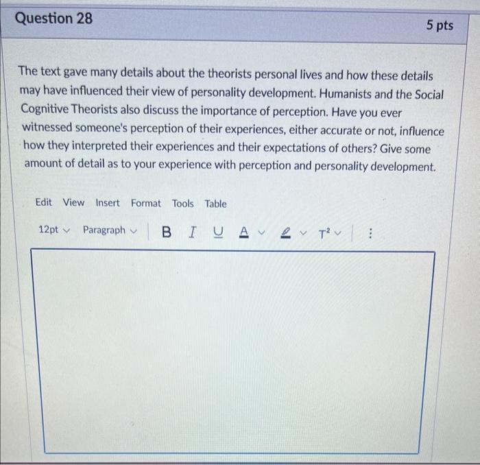 Solved The text gave many details about the theorists | Chegg.com