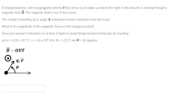 Solved A charged particle, with charge q and velocity v (the | Chegg.com