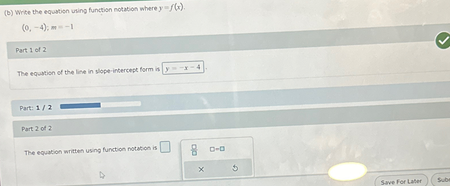 Solved B ﻿write The Equation Using Function Notation Where