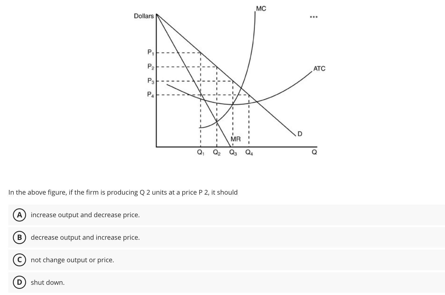 Solved In the above figure, if the firm is producing Q2 | Chegg.com