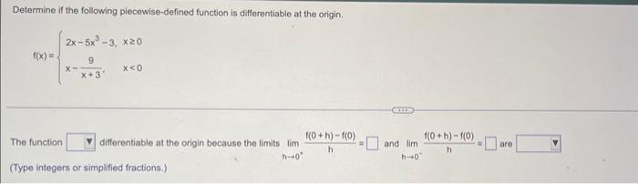 Solved Determine if the following piecewise function is | Chegg.com
