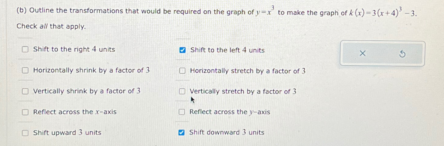 Solved (b) ﻿Outline the transformations that would be | Chegg.com