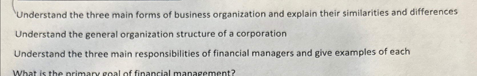 Solved Understand the three main forms of business | Chegg.com