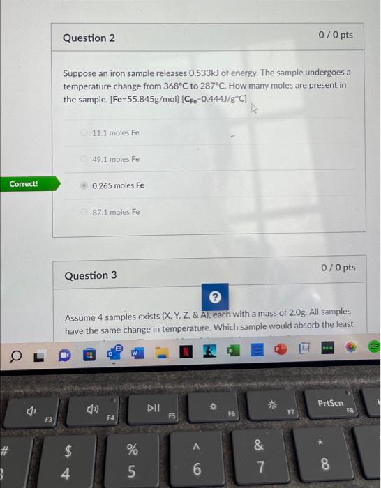 Solved Suppose an iron sample releases 0.533 kJ of energy. | Chegg.com