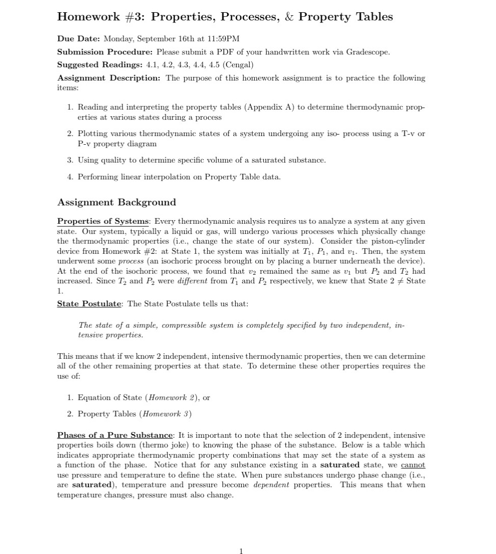 Solved Homework #3: Properties, Processes, & Property | Chegg.com