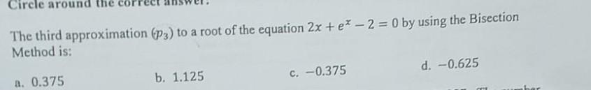Solved The third approximation (p3) to a root of the | Chegg.com