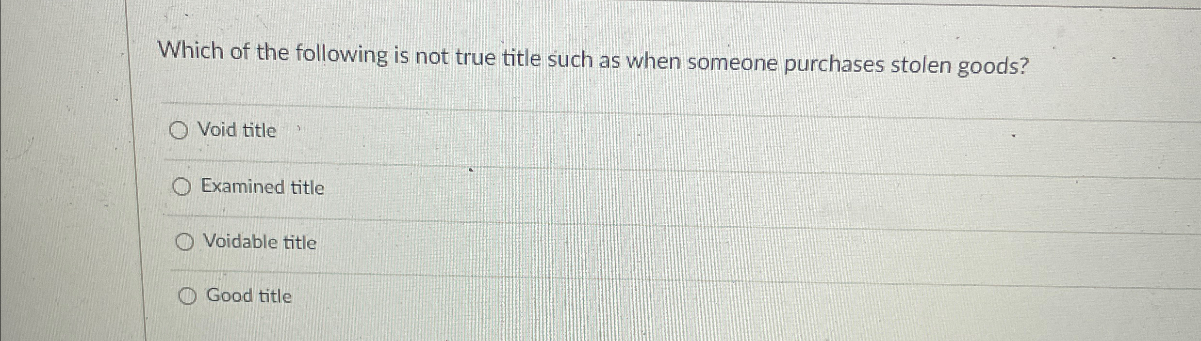 Solved Which of the following is not true title such as when | Chegg.com