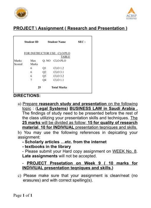 PROJECT \Assignment (Research and Presentation). | Chegg.com