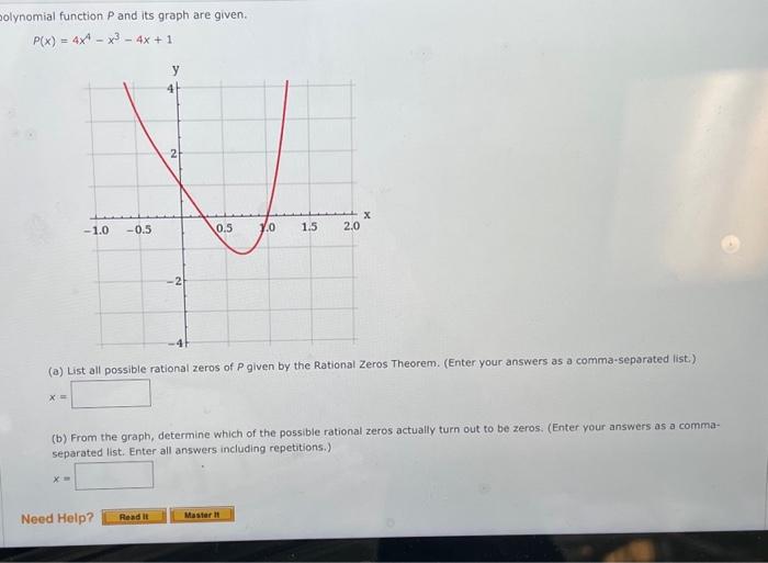 Solved olynomial function P and its graph are given. | Chegg.com