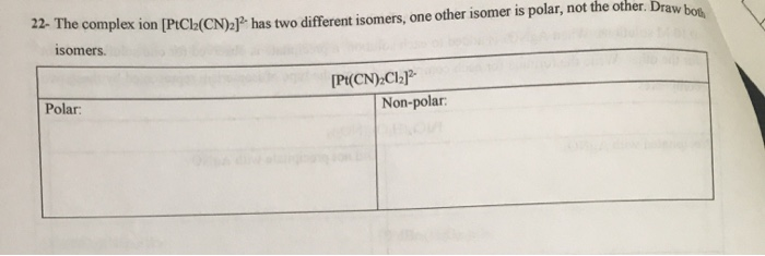 Solved The complex ion [PtCl2(CN)2)2-has two different | Chegg.com