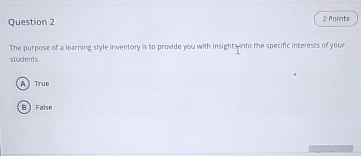 Solved Question 2The purpose ot a lcarning slyle irventory | Chegg.com