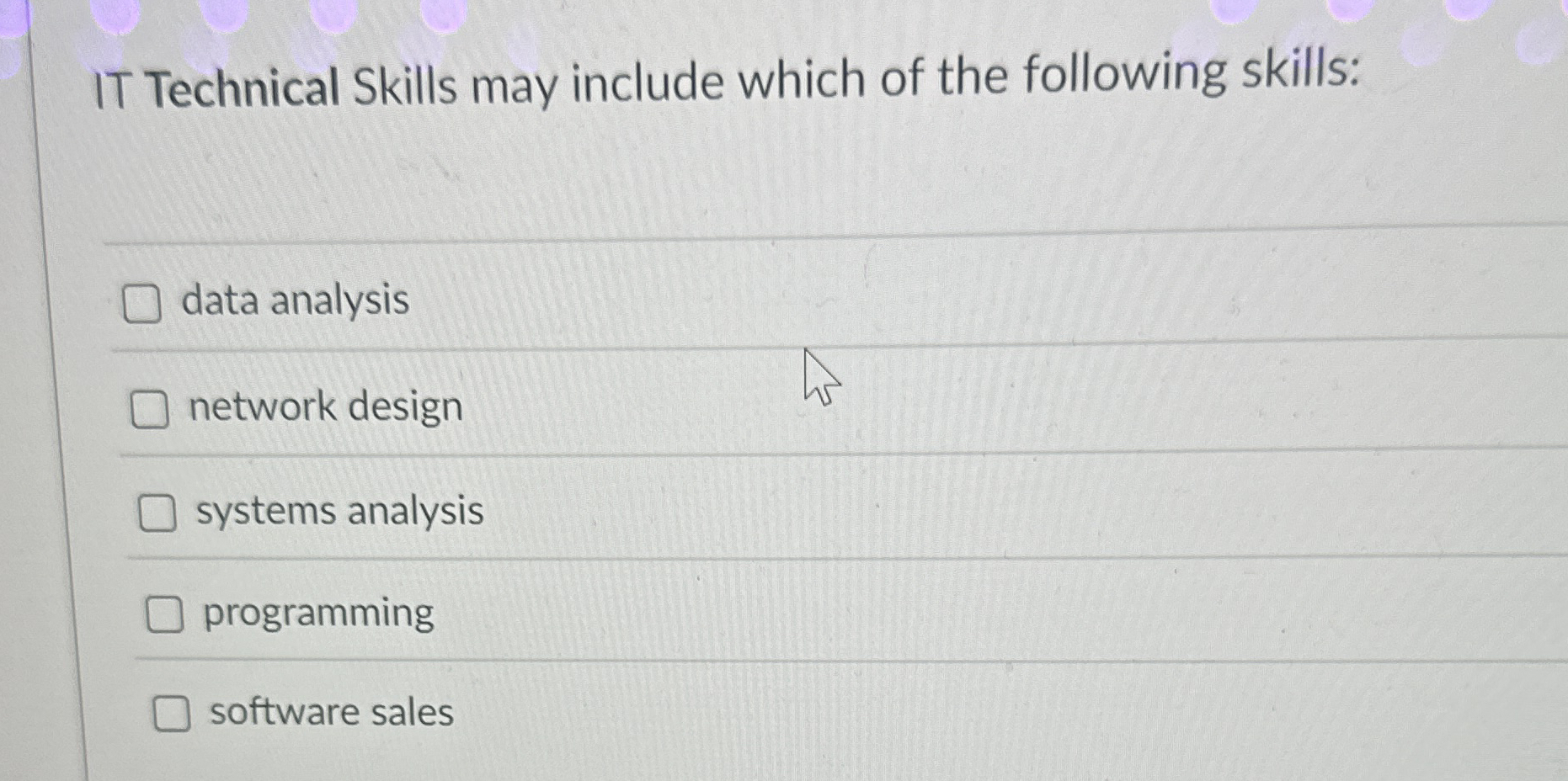 Solved IT Technical Skills may include which of the | Chegg.com