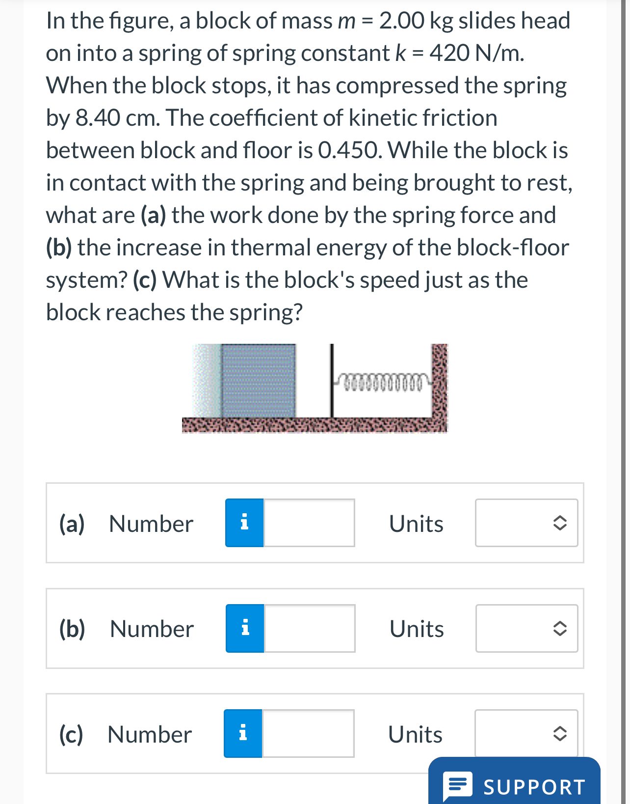 Solved In the figure, a block of mass m=2.00kg ﻿slides head | Chegg.com