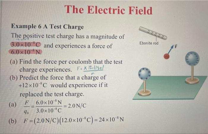 Solved The Electric Field Example 6 A Test Charge The | Chegg.com Solved The Electric Field Example 6 A Test Charge The | Chegg.com