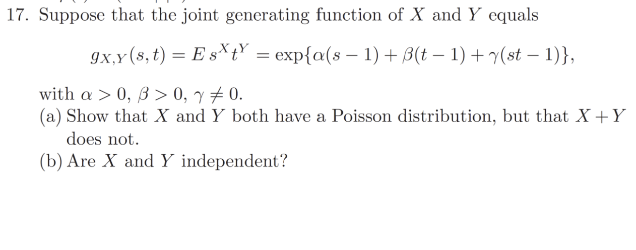 Solved Suppose that the joint generating function of x ﻿and | Chegg.com