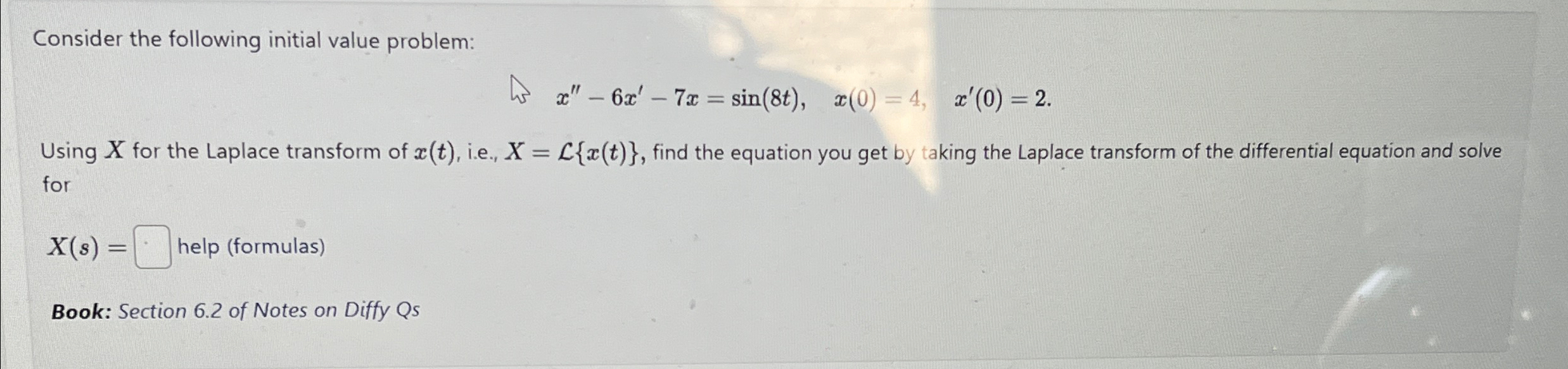 Solved Consider the following initial value | Chegg.com