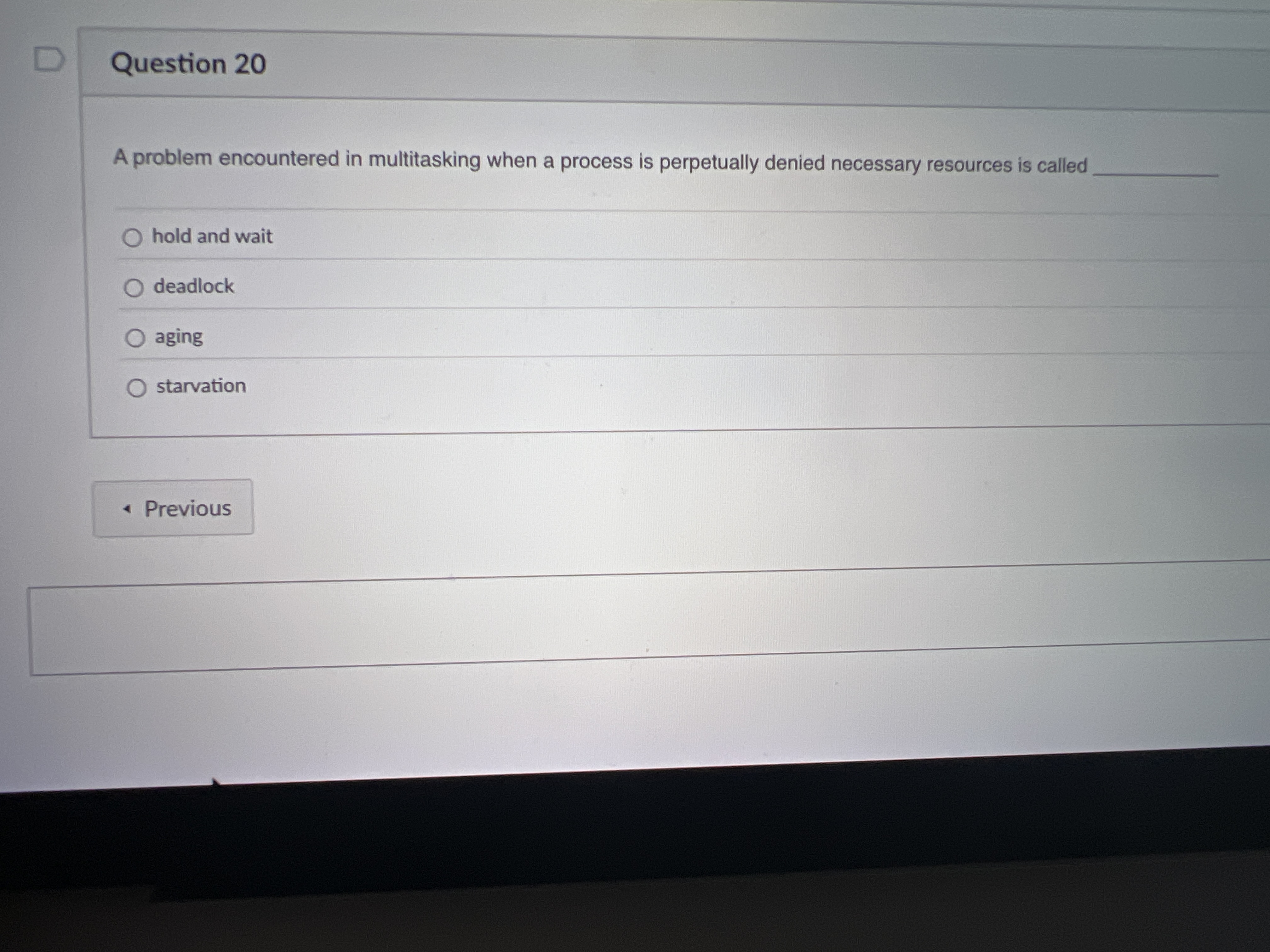 Solved Question 20A problem encountered in multitasking when | Chegg.com