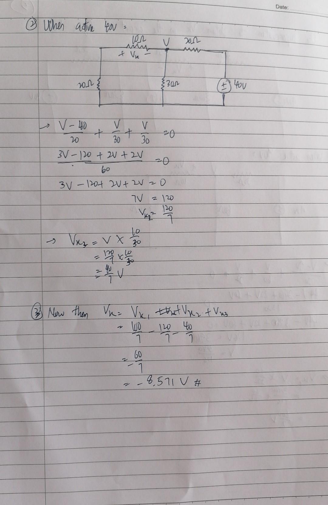 Solved Use superposition to obtain Vx in the circcit of | Chegg.com