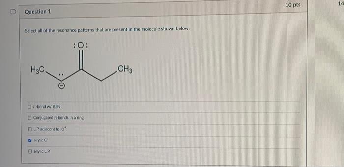 Solved Select all of the resonance patterns that are present | Chegg.com