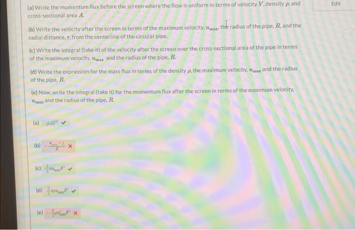 Solved A variable mesh screen produces a linear and | Chegg.com