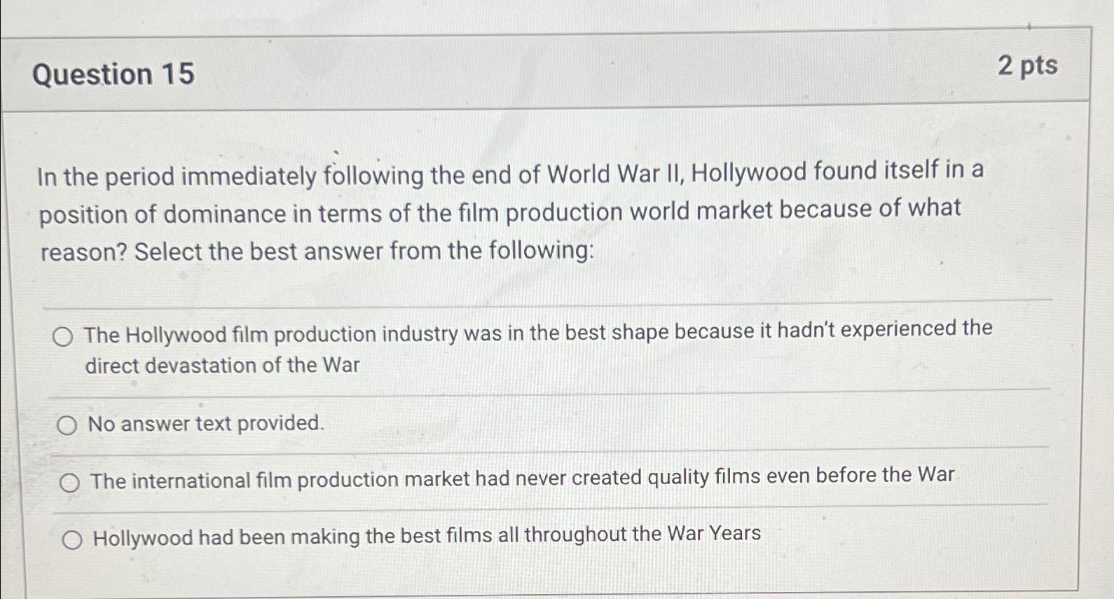 Solved Question 152 ﻿ptsIn the period immediately following | Chegg.com
