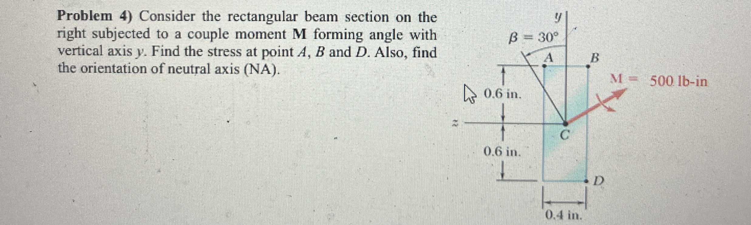 Solved Problem 4) ﻿Consider the rectangular beam section on | Chegg.com