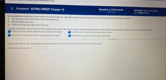 Solved nung information 3 Homework: EXTRA CREDIT Chapter 12 | Chegg.com