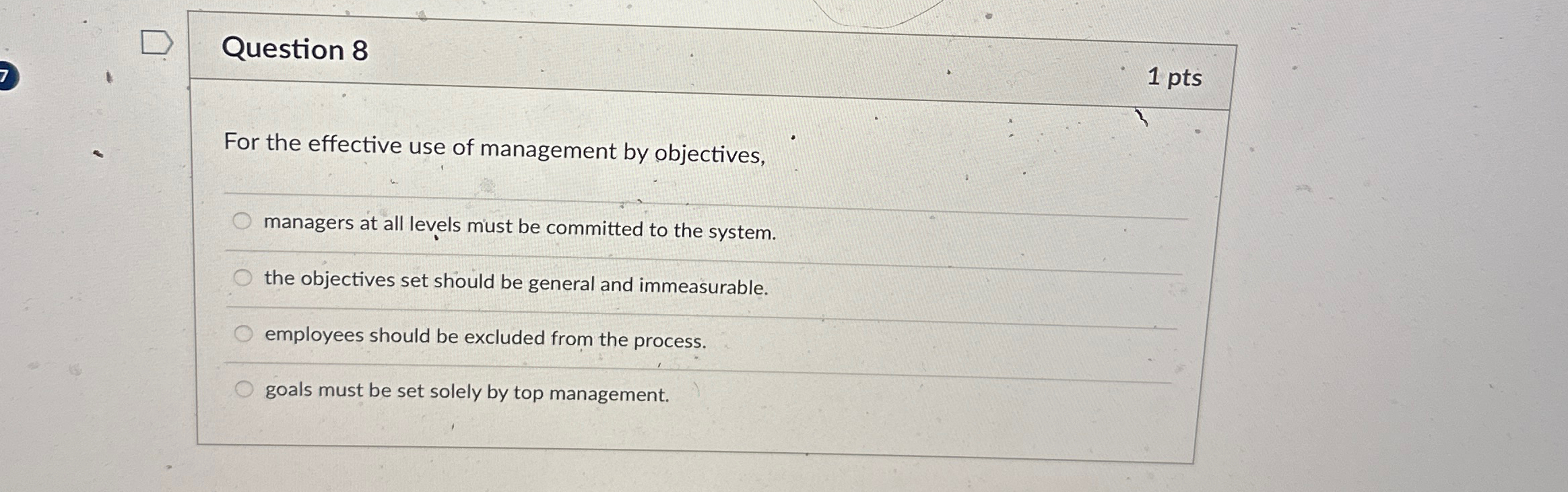 Solved Question 81 ﻿ptsFor the effective use of management | Chegg.com