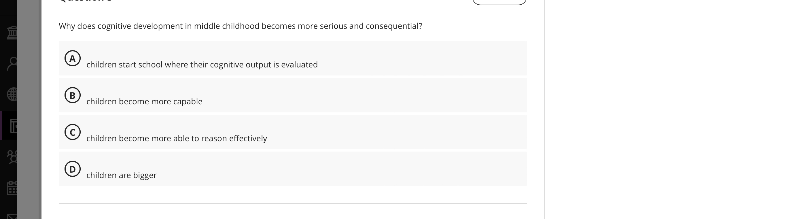 Solved Why does cognitive development in middle childhood | Chegg.com
