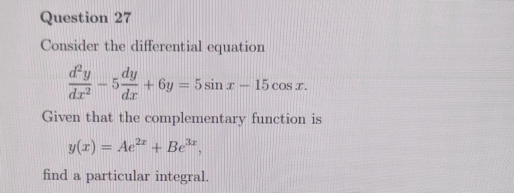Consider the differential equation | Chegg.com