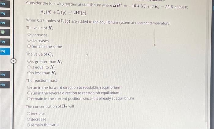 Solved NH4Cl(s)⇌NH3(g)+HCl(g) If an equilibrium mixture of | Chegg.com