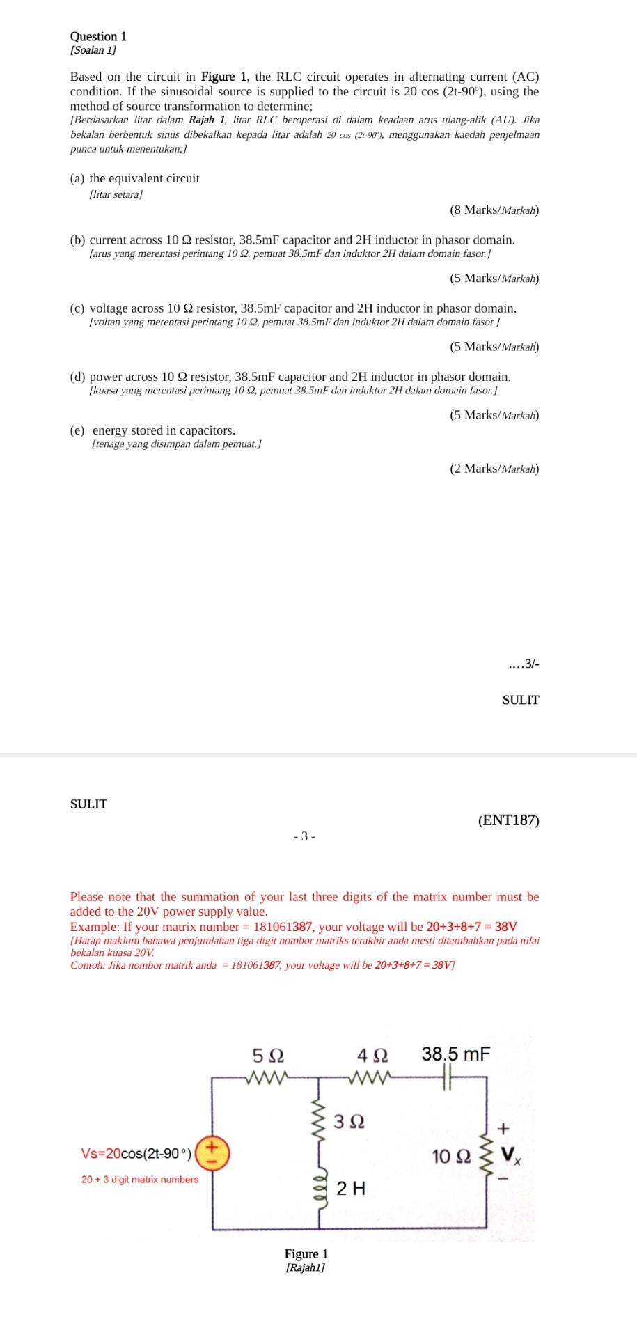 Solved Question 1 [Soalan 1] Based on the circuit in Figure | Chegg.com