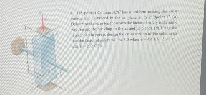 Solved 6. (18 points) Column ABC has a uniform rectangular | Chegg.com