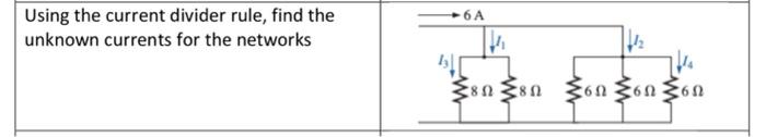 Solved 6A Using the current divider rule, find the unknown | Chegg.com