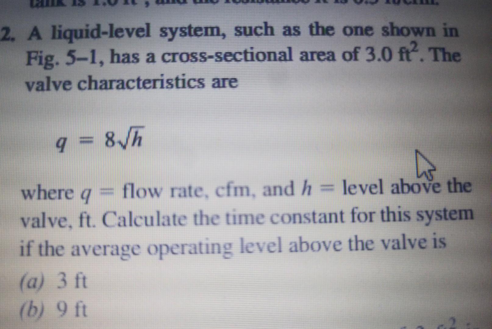 Solved A liquid-level system, such as the one shown in Fig. | Chegg.com