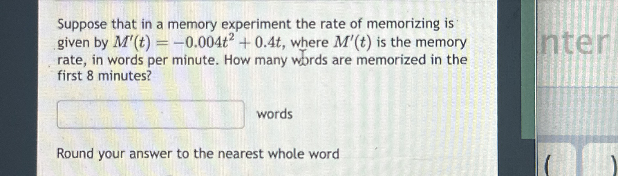 Suppose that in a memory experiment the rate of | Chegg.com
