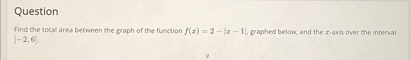Solved QuestionFind the total area between the graph of the | Chegg.com