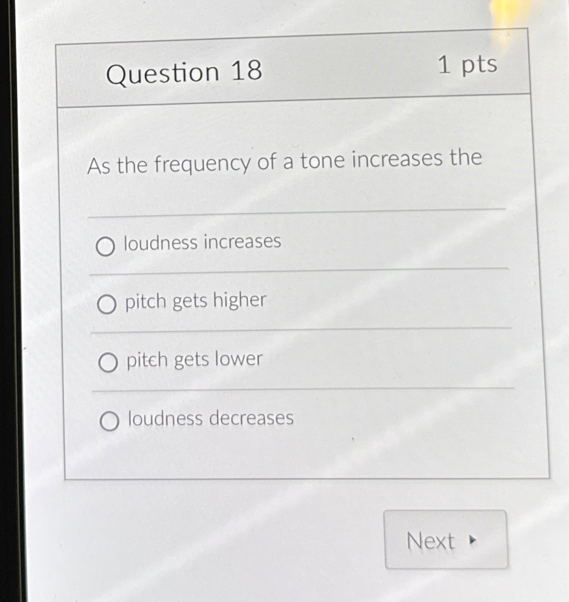Solved Question 181 ﻿ptsAs the frequency of a tone increases | Chegg.com