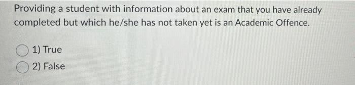 Solved Providing a student with information about an exam | Chegg.com